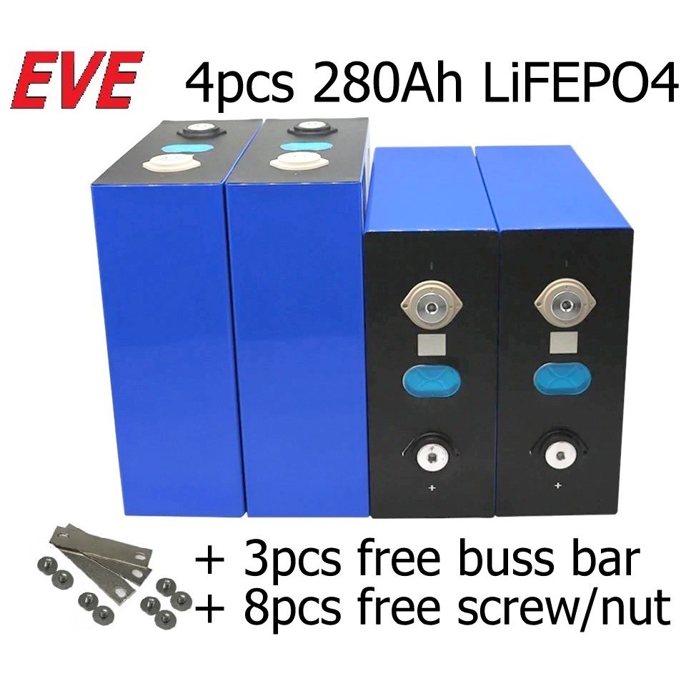 LiFePO4 3.2v 280Ah EVE LFP Rechargeable Lithium iron phosphate long life cycle battery for solar ...