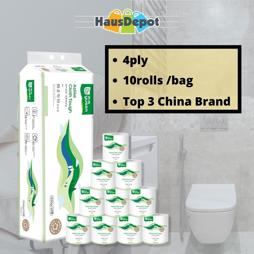 Toilet tissue roll 4ply- 10 rolls/pack | 4ply bathroom tissue with core ...