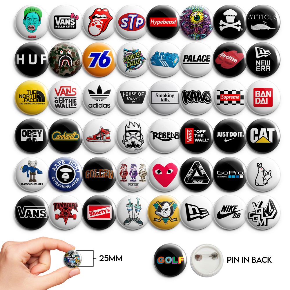 25mm Small Button Badge Pin Brand Part 2 No Minimum Order | Shopee Malaysia