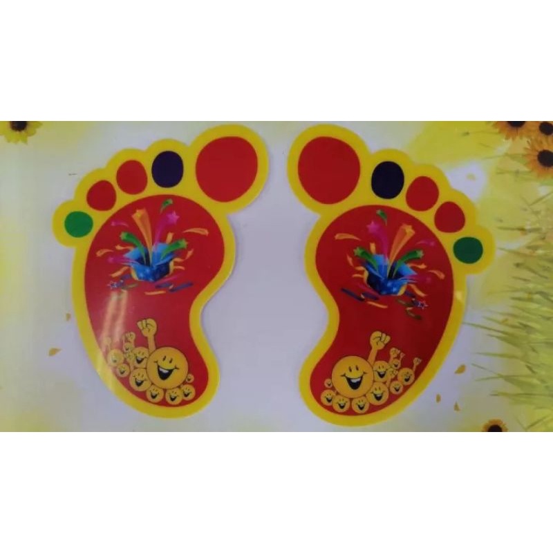 Sticker tapak kaki red color 4pcs per pkg | Shopee Malaysia