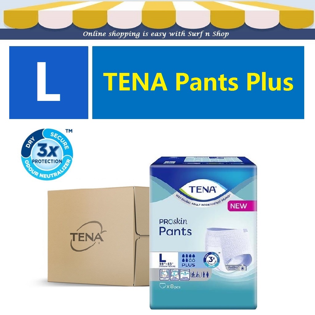 TENA Pants Plus - L 1 Carton (6packs) | adult diaper pants | pamper dewasa | adult pamper pants ...
