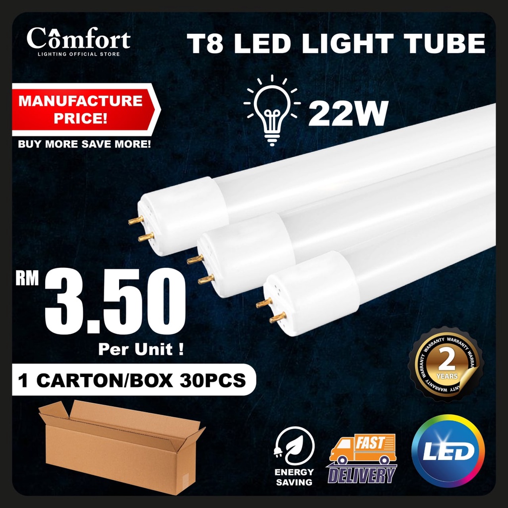 [BOX SET] ( 30 PCS PER BOX / CARTON ) LED T8 Tube 4 Feet 22W Wholesale Price LED T8 Tube Light ...