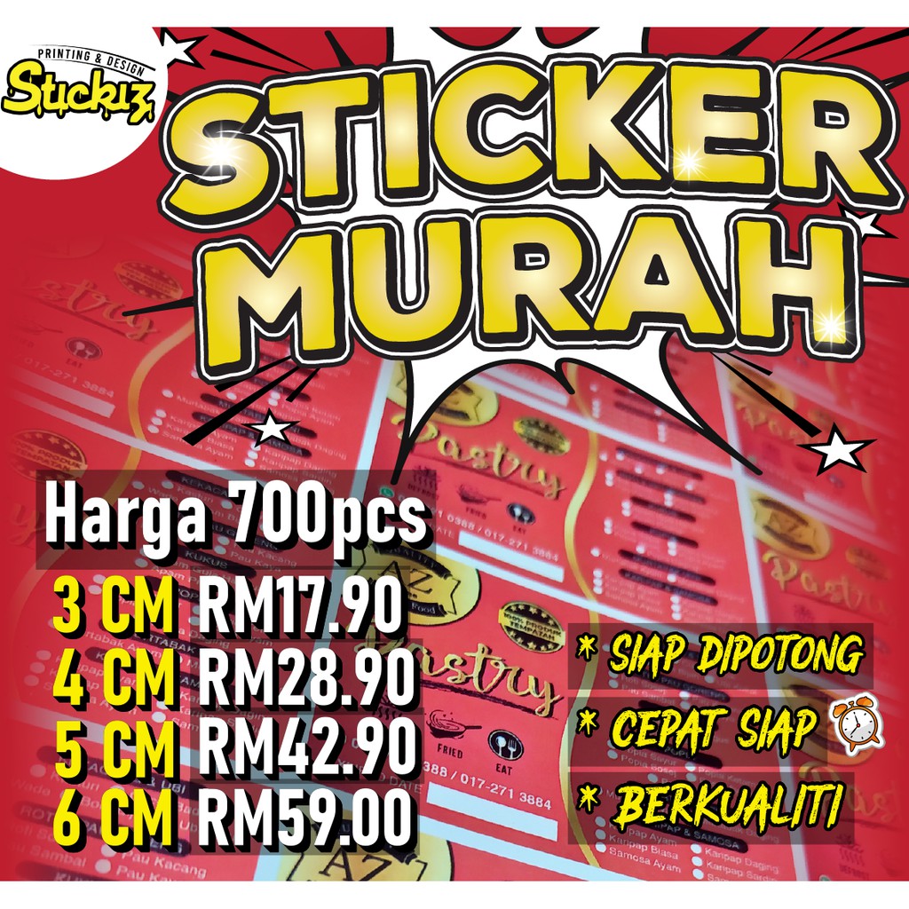 Sticker Label Murah Siap Potong 700pcs (Saiz 3cm - 6cm) | Shopee Malaysia