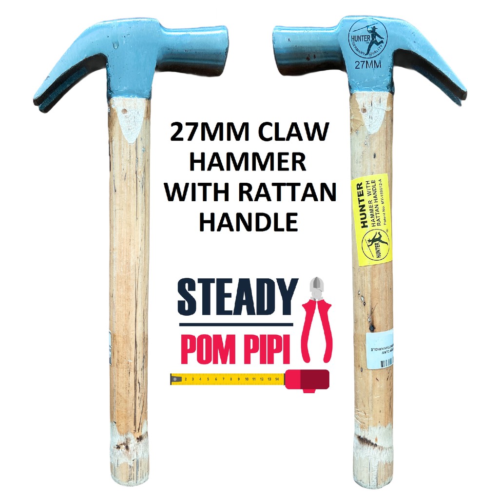 27MM CLAW HAMMER WITH RATTAN HANDLE / TUKUL BESI KUKU KAMBING ROTAN ...