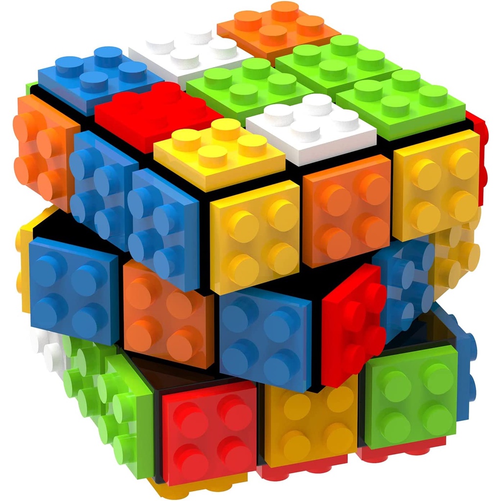 Speed Magic Cube 3x3 Build-on Brick Magic Cube Brain Teaser Puzzle and ...