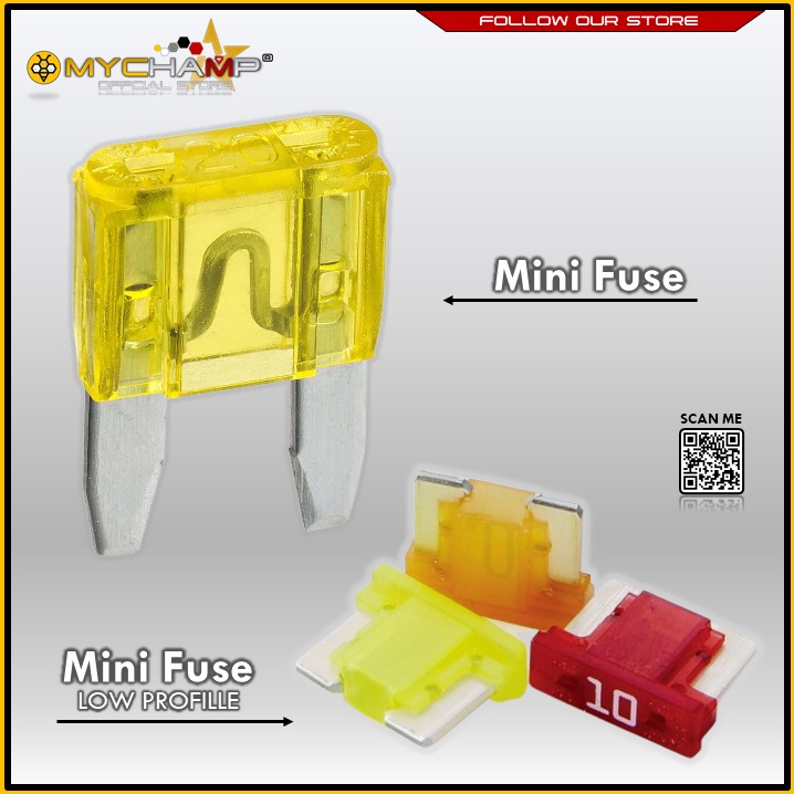 MINI PLUG IN FUSE Mini Fuse Micro Fuse Low Profile Mini Fuse 20AMP ...