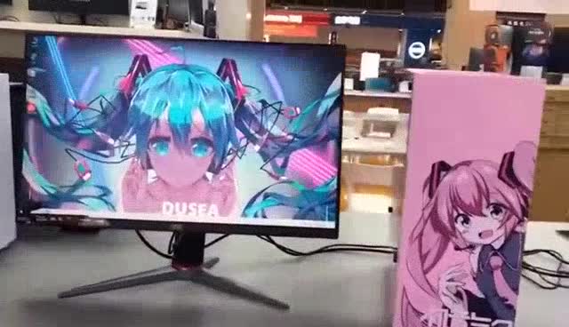 Hatsune Miku Animation Pink PC Case 2D Desktop PC Case Side See-through ...