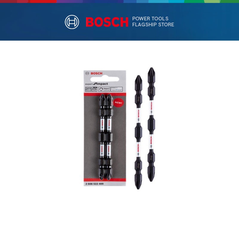 BOSCH 2pcs Expert Impact 110mm Black Oxide PH2 Double-Ended Screwdriver Bit Set - 2608522409 ...