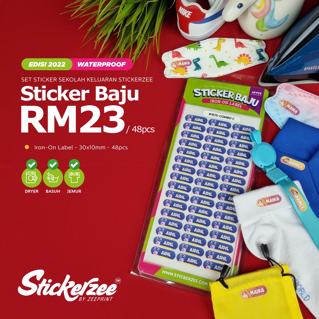 Sticker Nama Baju @ Iron on Label | Shopee Malaysia