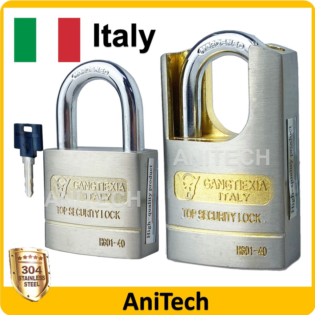 Italy Top Security Padlock Stainless Steel Heavy Duty Brass Durable ...