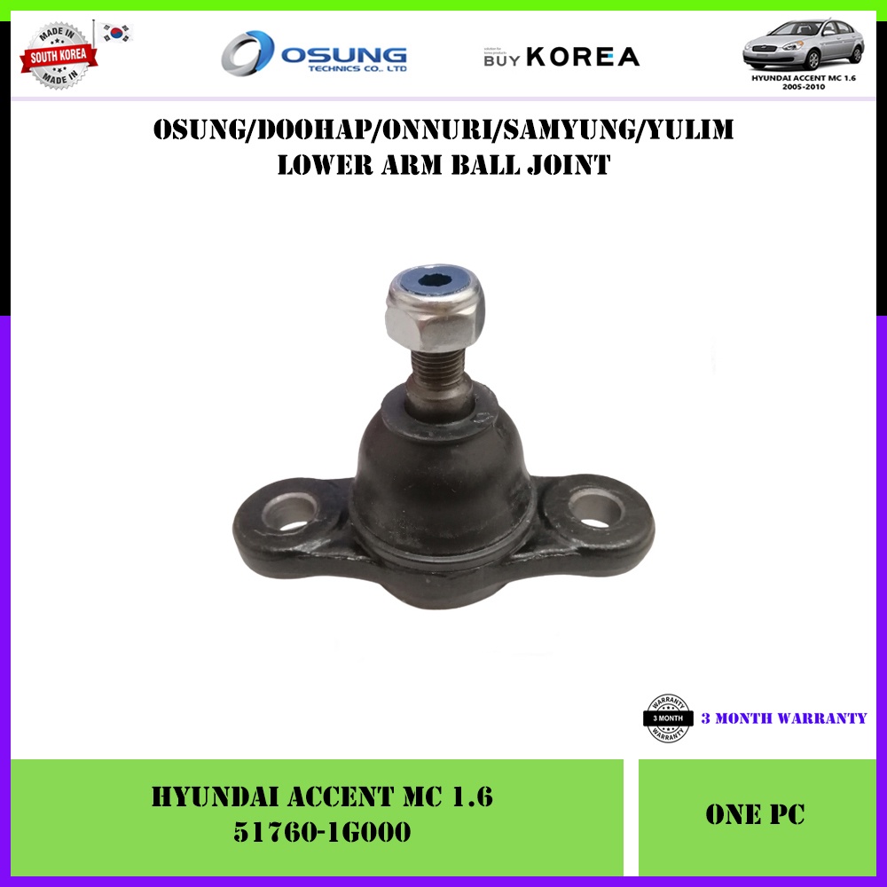 Hyundai Accent MC 1.6 Lower Arm Ball Joint (51760-1G000) | Shopee Malaysia