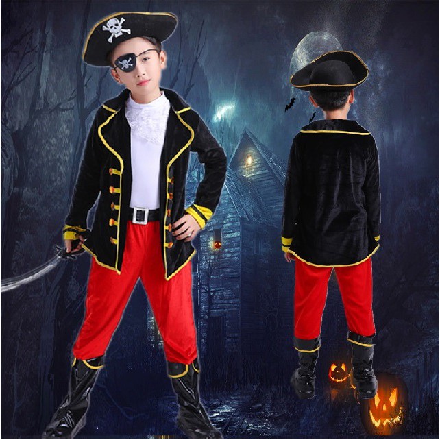 Kid Halloween Pirate Captain Costume King Prince Sword Specter | Shopee ...