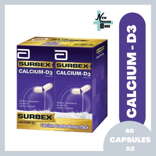 SURBEX Calcium-D3 60 CAPSULES X 2 BOTTLE | Shopee Malaysia