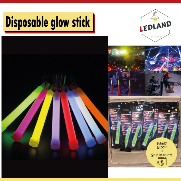 LEDLAND Disposable Glow Stick 15cm Luminous concert light stick ...