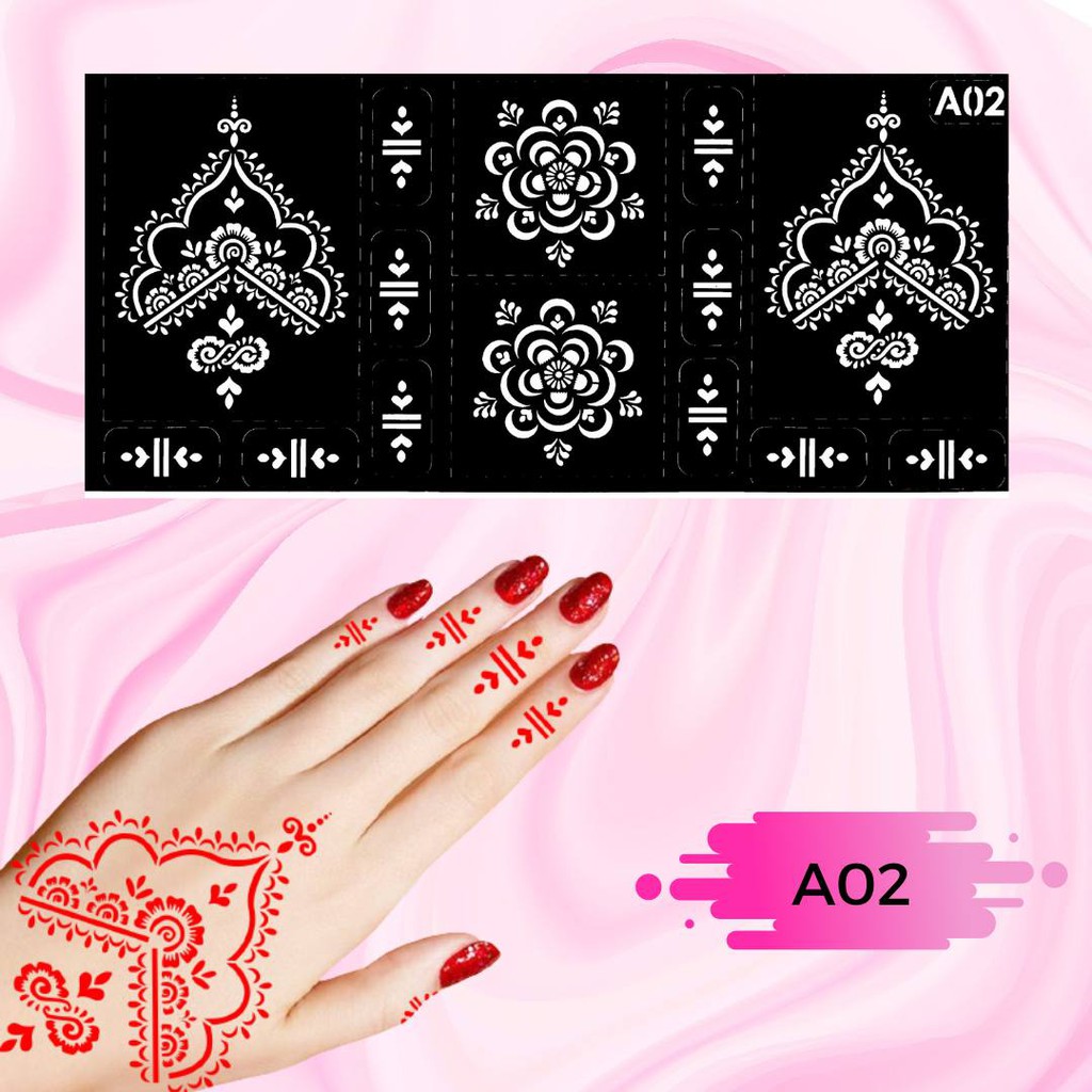 Sticker Inai Pengantin / Henna Sticker / Mehndi Stencil | Shopee Malaysia