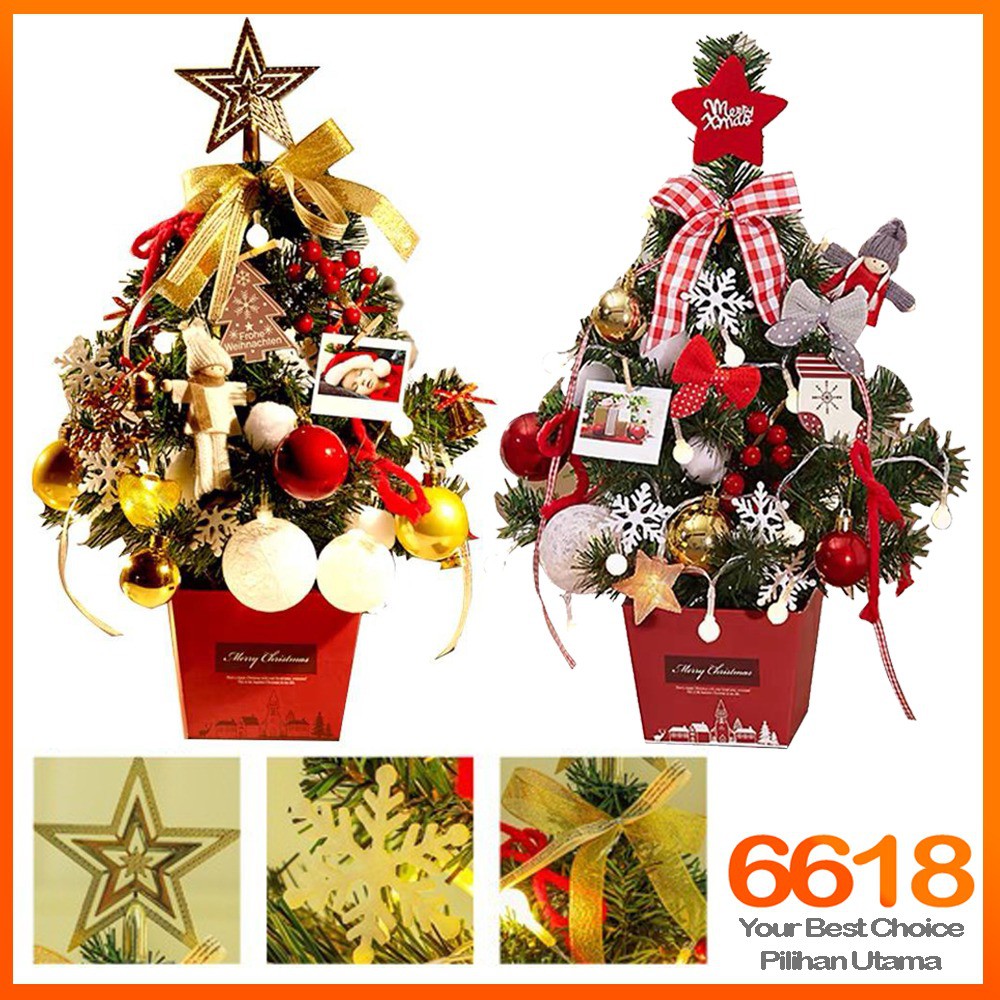 Pokok Krismas Mini Dengan Lampu Mini Christmas Tree Desktop Lights ...
