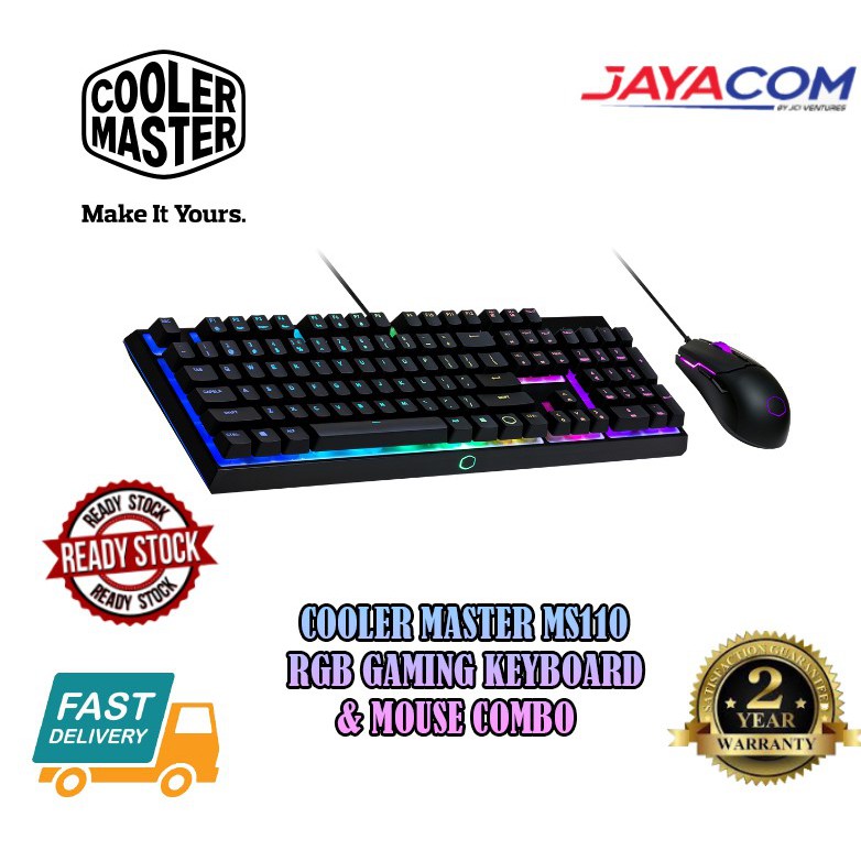 Cooler Master MS110 RGB Gaming Keyboard & Mouse [Combo] | Shopee Malaysia