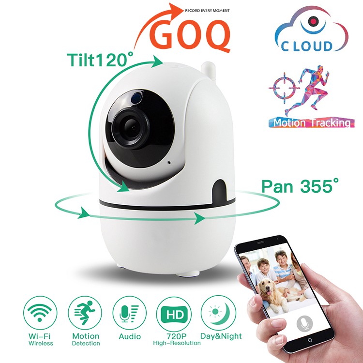 GOQ Y8 Auto Tracking WiFi IP Security Camera CCTV Surveillance Cam 960P ...