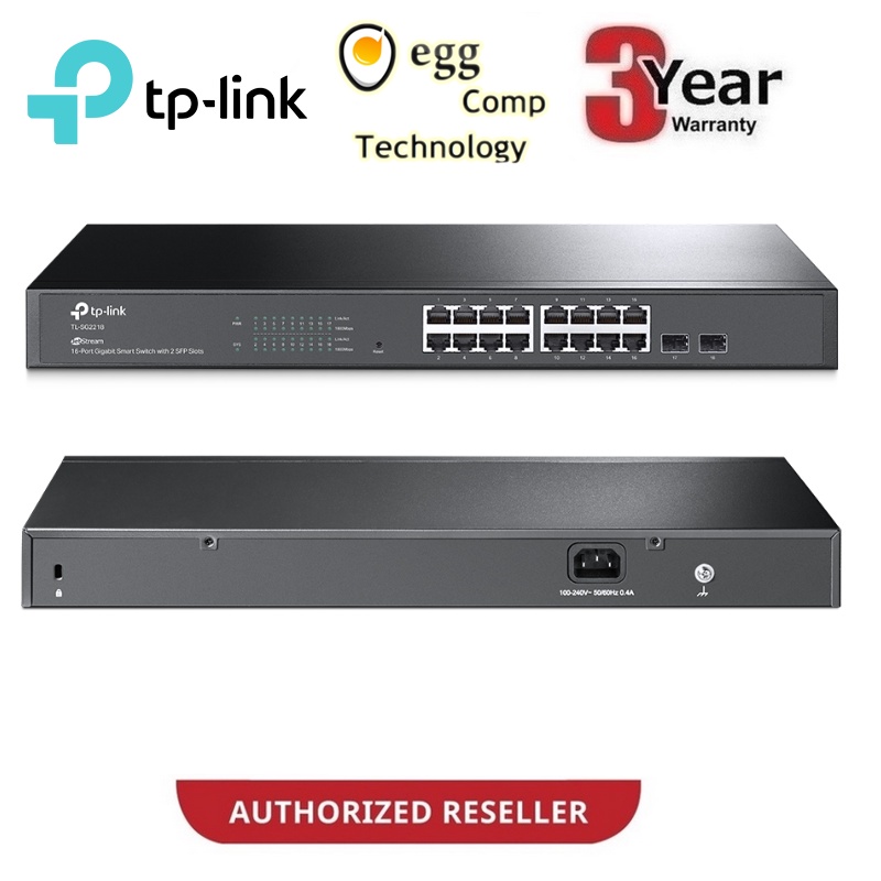 TP-LINK TL-SG2218 JETSTREAM 16-PORT GIGABIT SMART SWITCH WITH 2 SFP ...