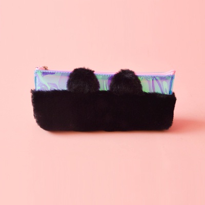 SS Fluffy Pencil Case Pencil Box Bunny Pencil Case Stationery Bag ...