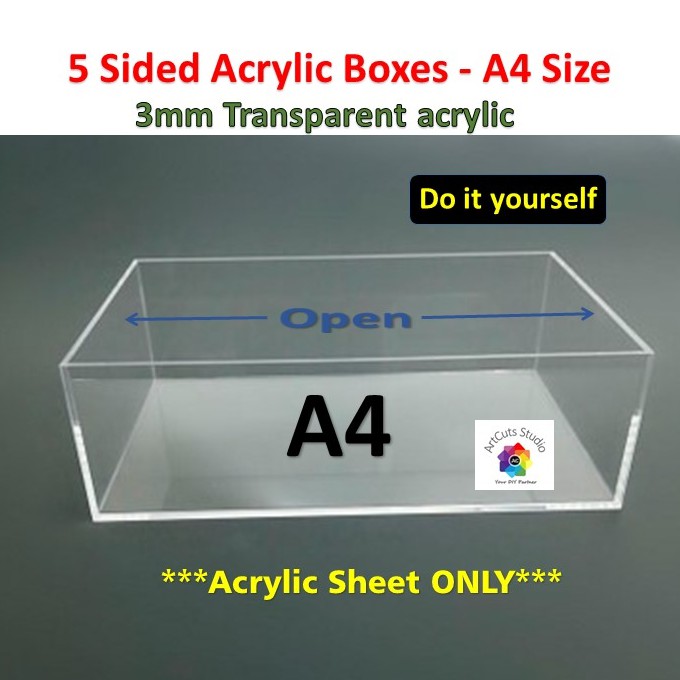 Acrylic Sheet for DIY Boxes Storage Decoration Display A4 size boxes ...