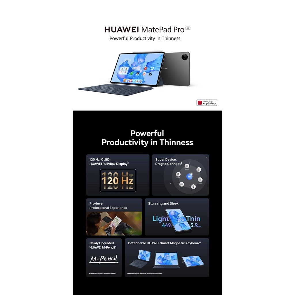 HUAWEI MatePad Pro 11-inch Tablet | 120 Hz OLED FullView Display 2560* ...