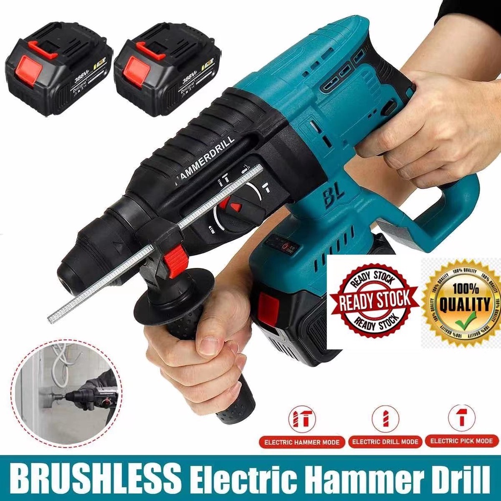 Cordless Brushless Electric Hammer 288V Impact Drill For Road ...