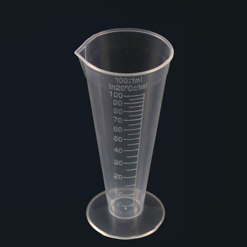 100ml Triangle Measuring Cup Lab Plastic Conical Graduated Cylinder for ...