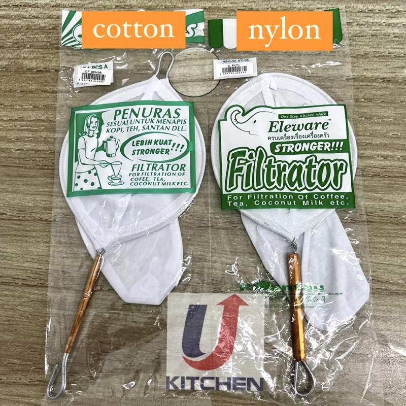 Penapis Kopi Teh Santan Soya Cotton Nylon Kain Penuras/Coffee Strainer ...