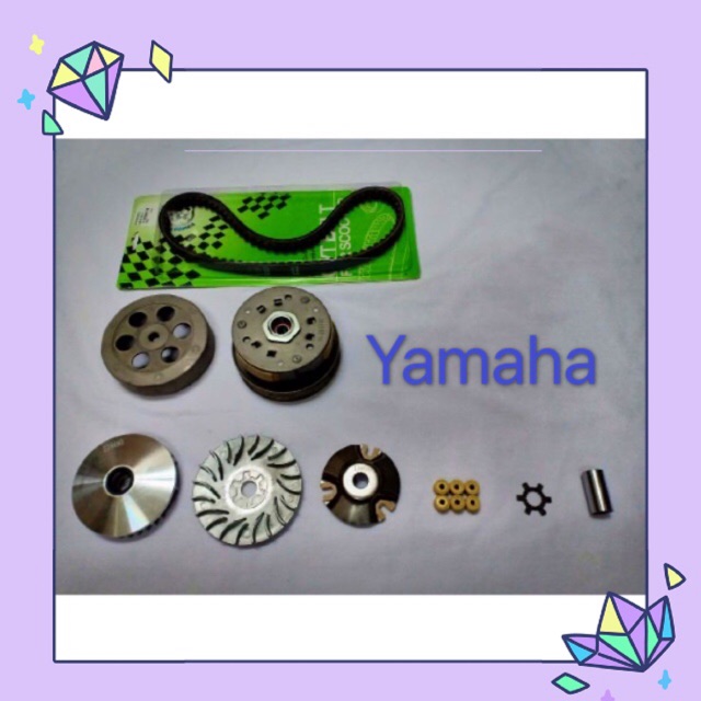 Yamaha EGO/ EGO.S/ NOUVO-S REAR PULLEY ASSY + FRONT PULLEY SET + TIMING BELT+ FRONT PULLEY BUSH ...