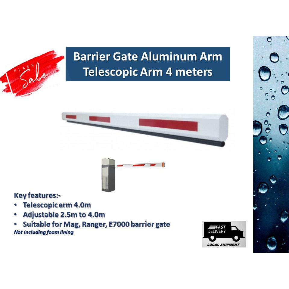 Barrier Gate Aluminum Arm Telescopic Arm 4 meters (Adjustable 2.5 ...