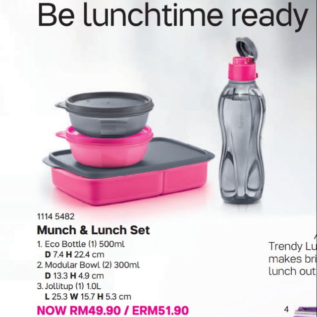 Munch & Lunch Set Tupperware (New) | Shopee Malaysia