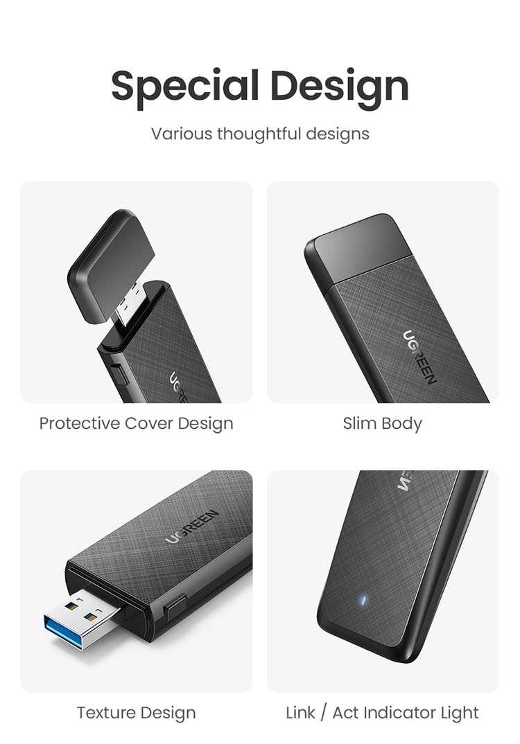 UGREEN Wifi Adapter Wireless Adapter 1300Mbps 5Ghz & 2.4GHz Dual Band ...