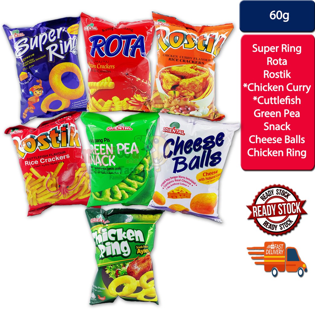 60g BigPack Oriental Super Ring/Green Pea/Rota/Rostik Cuttlefish/Rostik ...