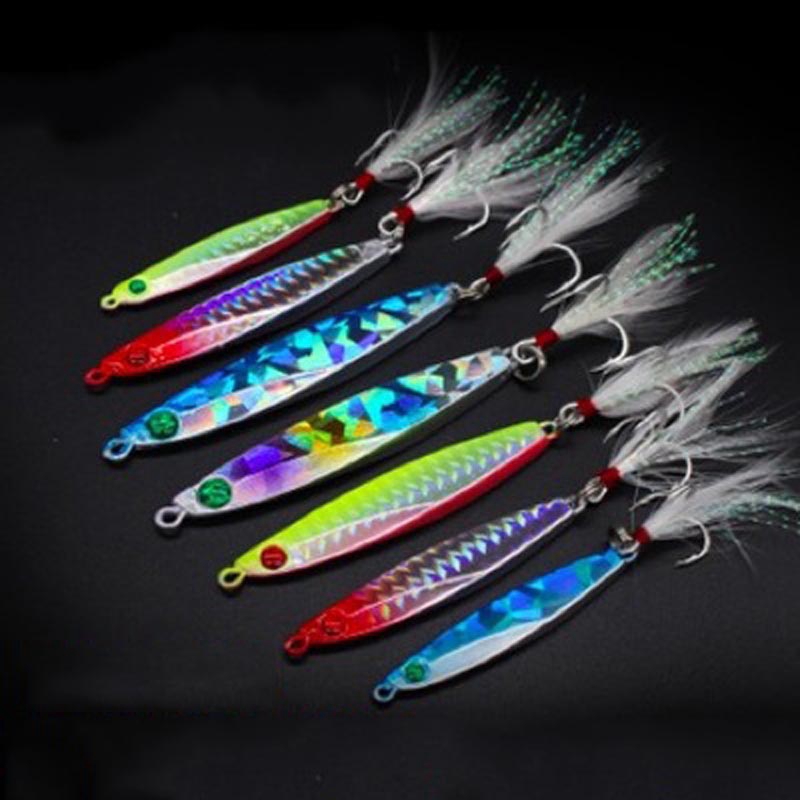5PCS/SET Lead Vertical Jigs 10~40G Saltwater Artificial Bait Boat ...