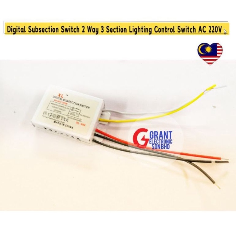 Digital Subsection Switch 2 Way 3 Section Lighting Control Switch AC 220V | Shopee Malaysia