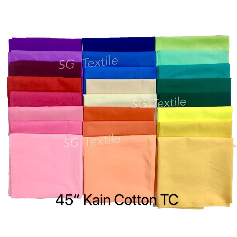 Kain Cotton TC Plain Bidang 45"/ Tetron Cotton Poplin │Grape Brand│1/2 ...