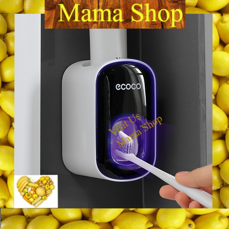 Ecoco alat perah ubat gigi automatik set rak berus gigi yang dipasang di dinding | Shopee Malaysia