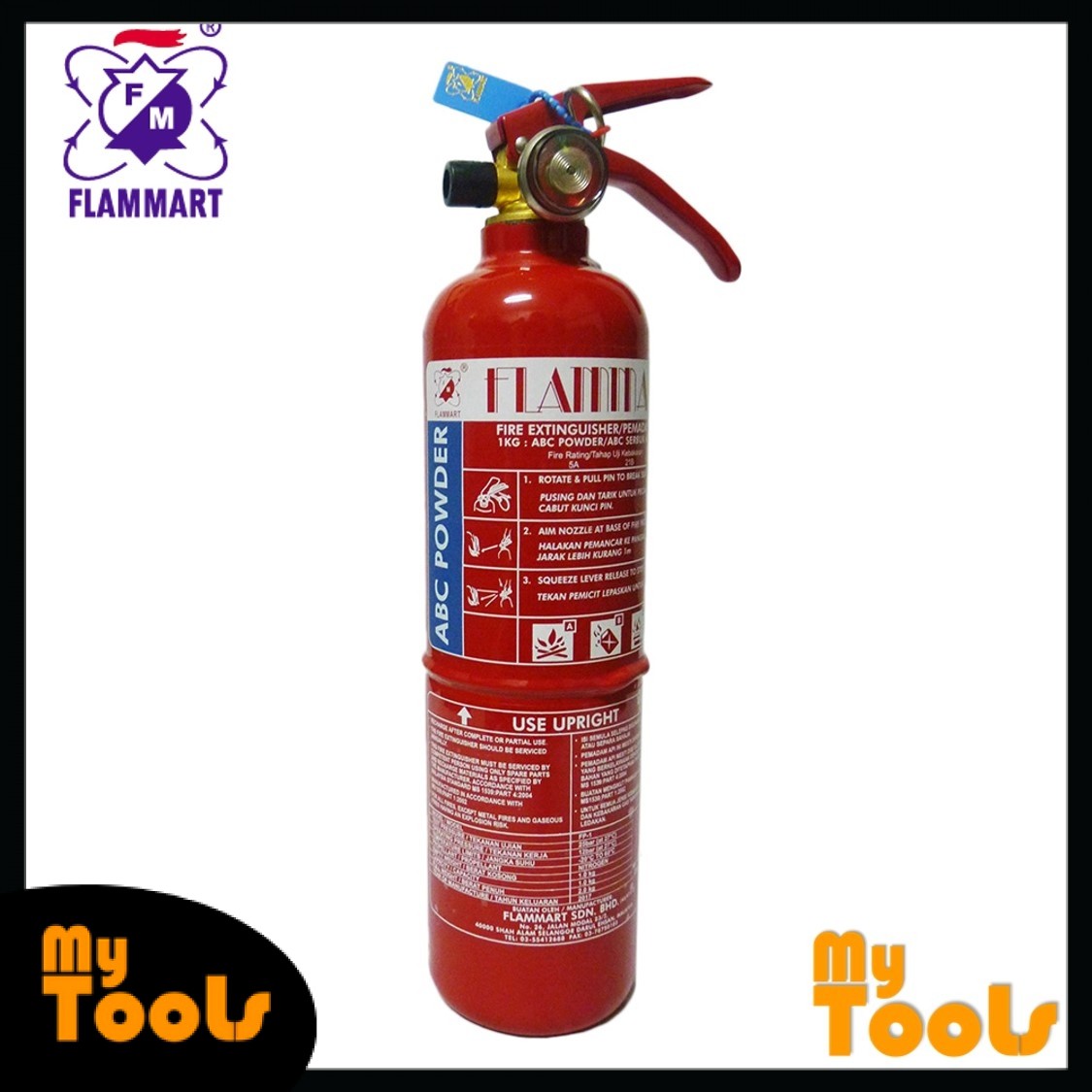 Flammart 1kg ABC Dry Powder Fire Extinguisher SIRIM Approved Pemadam ...