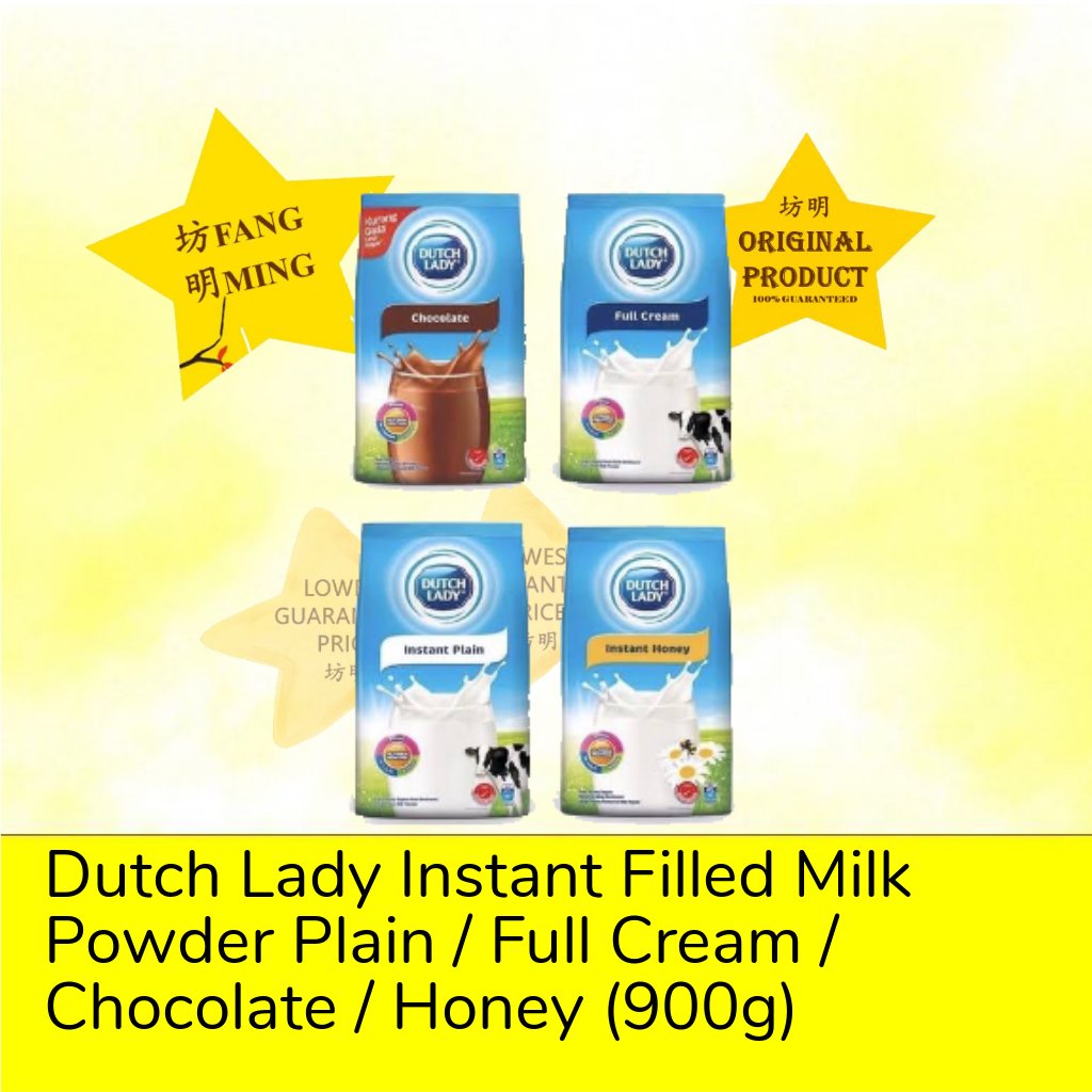 Dutch Lady Instant Filled Milk Powder Plain / Full Cream / Chocolate ...