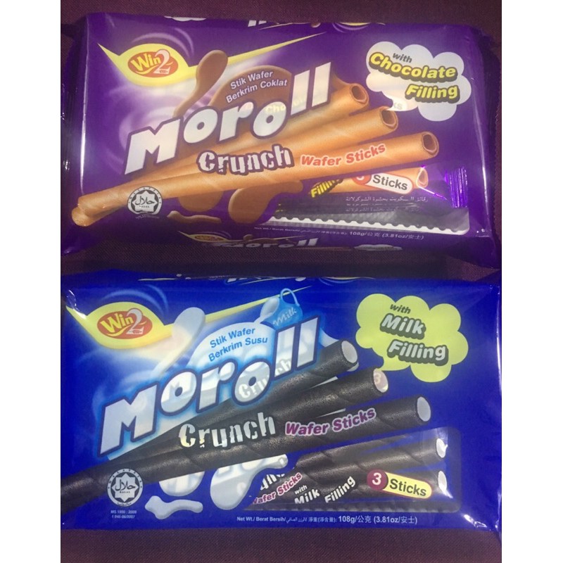 (READY STOCK)WIN WIN MOROLL CRUNCH WAFER STICKS CHOCOLATE/MILK FILLING ...