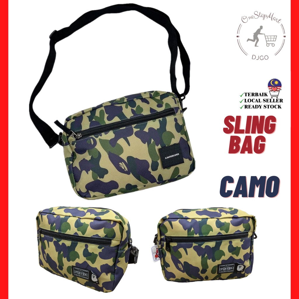 CAMO SLING BEG / SLING BANANA BAG / BEG KERJA RIDER / BEG PELBAGAI GUNA ...