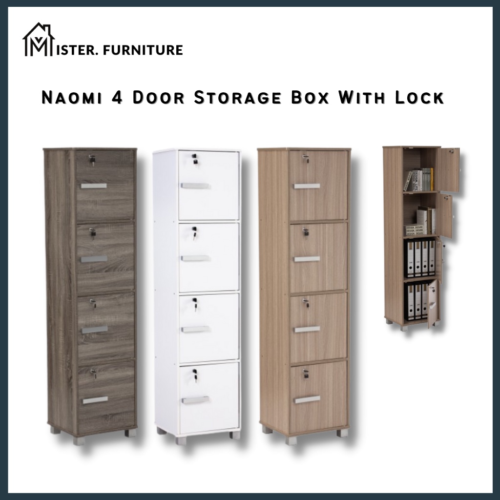 NAOMI 4 Door File Cabinet With Lock Locker Office Locker Cabinet ...