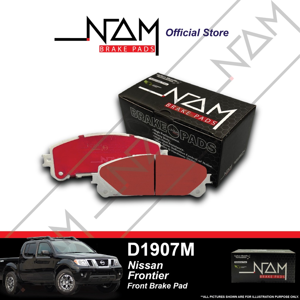 NAM Front Brake Pad - Nissan Navara NP300 - D1907M (1set) | Shopee Malaysia