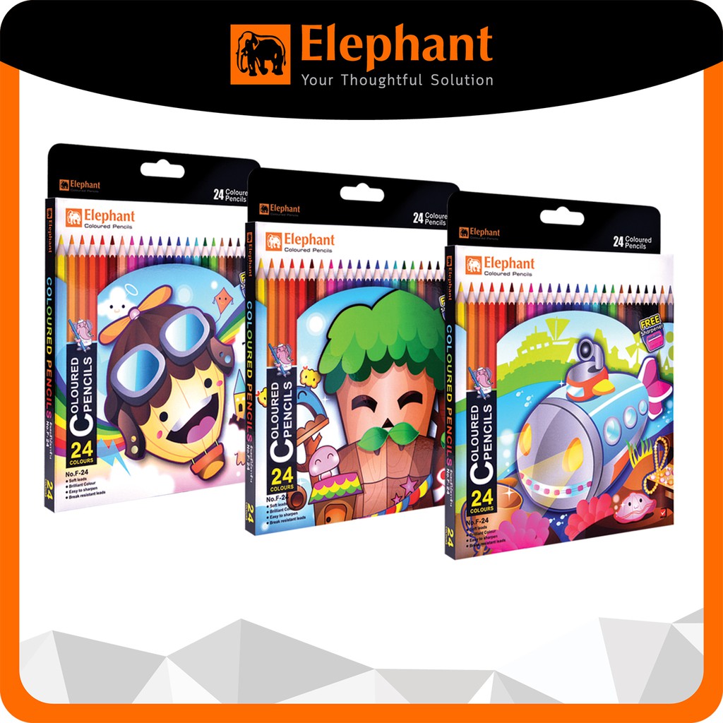 Elephant Colored Pencil 24 Colours | Shopee Malaysia