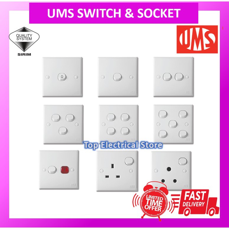 UMS 3 SERIES SWITCHES & SOCKETS (SIRIM APPROVED) SUIS SOCKET 1G 2G 3G ...