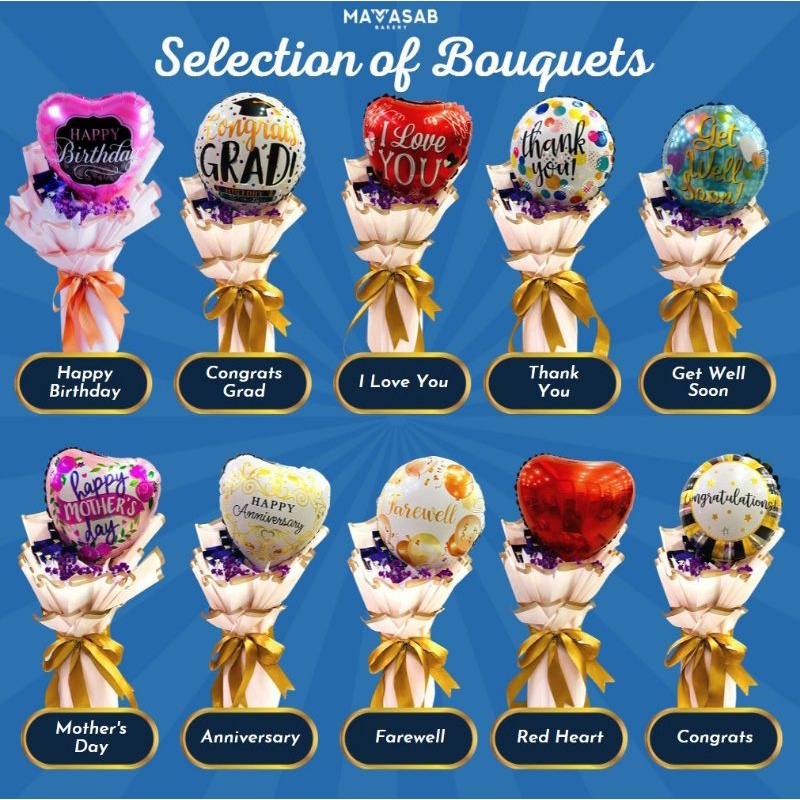 BOUQUET FLOWER/HAPPY BIRTHDAY/ ASSORTED & KEK MAMASAB ASSORTED | Shopee ...