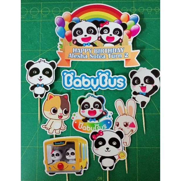 BABY BUS CAKE TOPPER (FREE ADD NAME) | Shopee Malaysia