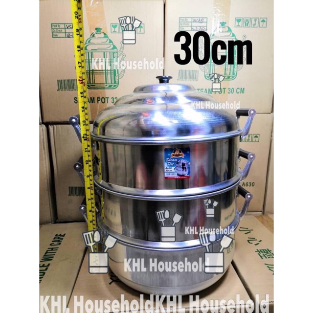 22cm-30cm PERIUK PENGUKUS CAP KUCING Aluminium 3 LAYER Steam Pot ...