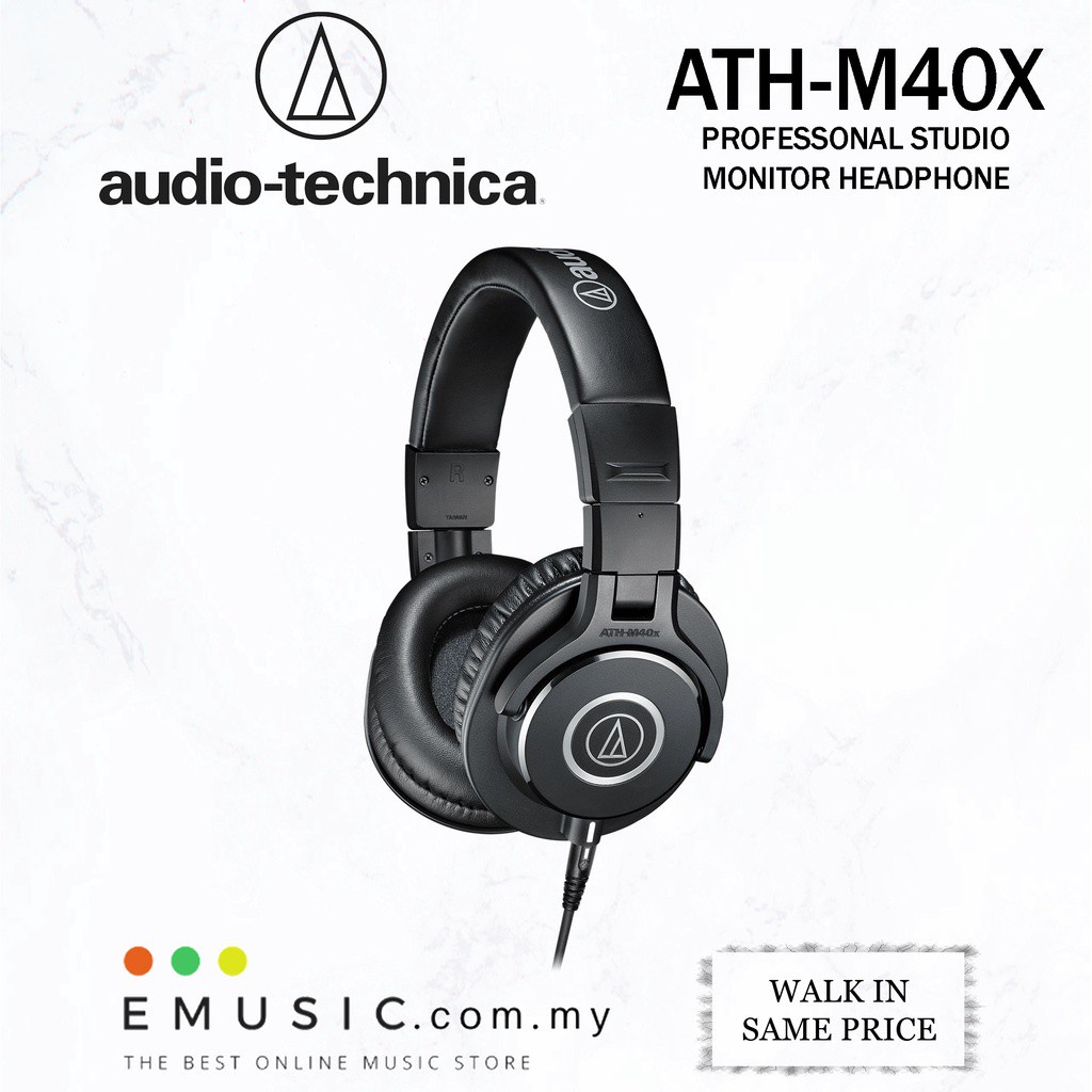 Audio Technica ATH-M40X Professional Studio Monitor Headphones (Audio ...